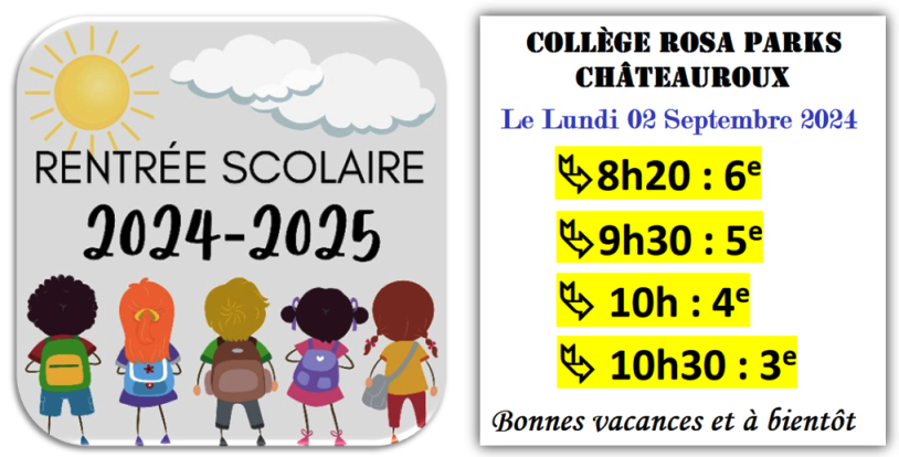 Collège Rosa Parks - RENTRÉE SCOLAIRE : 2024